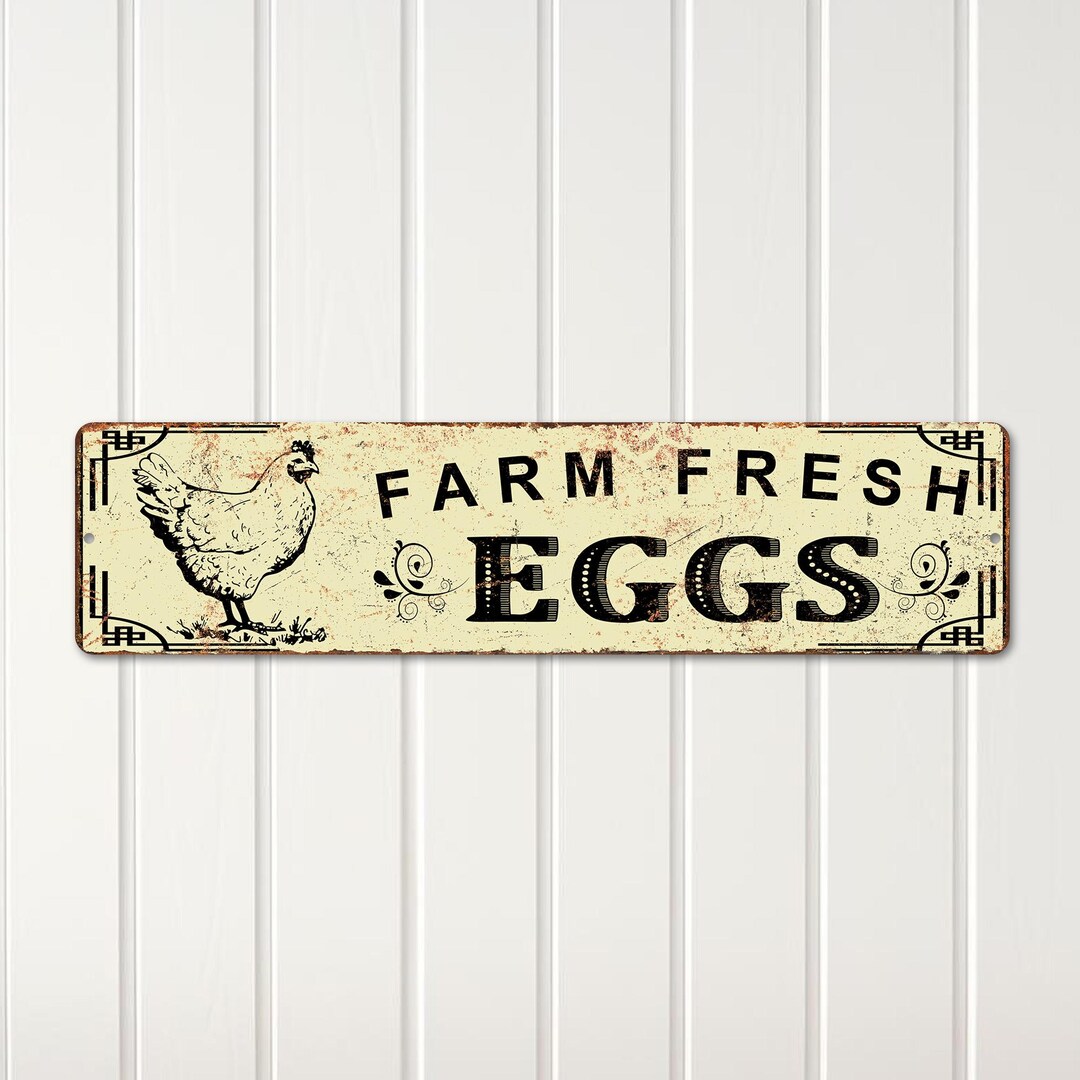 Personalized Farming Sign – Farm Fresh Eggs Outdoor Metal Sign, Custom ...