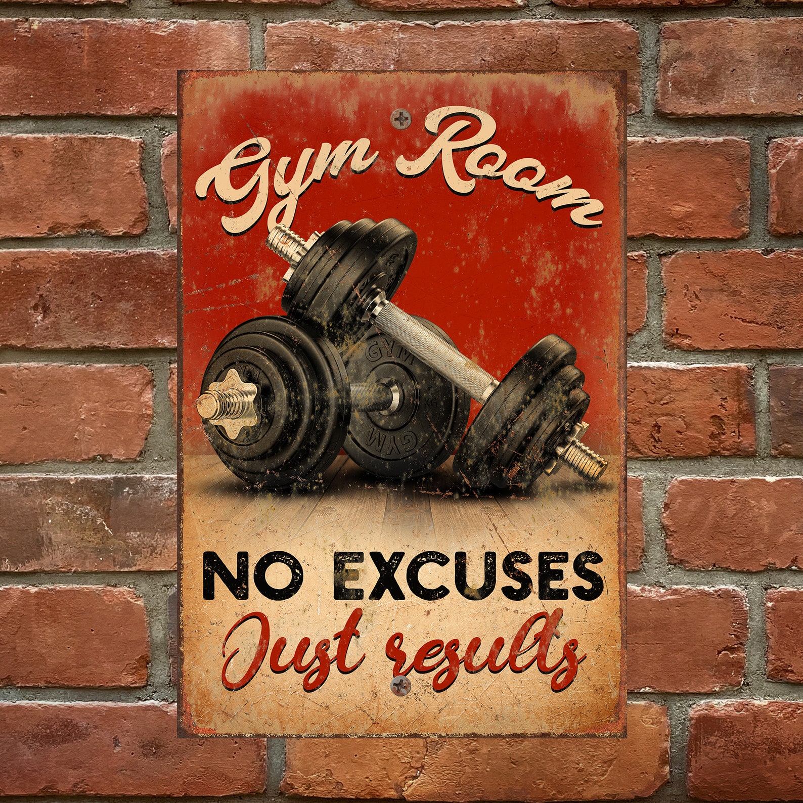 Custom Gym Room Sign No Excuses Only Results Workout - Etsy
