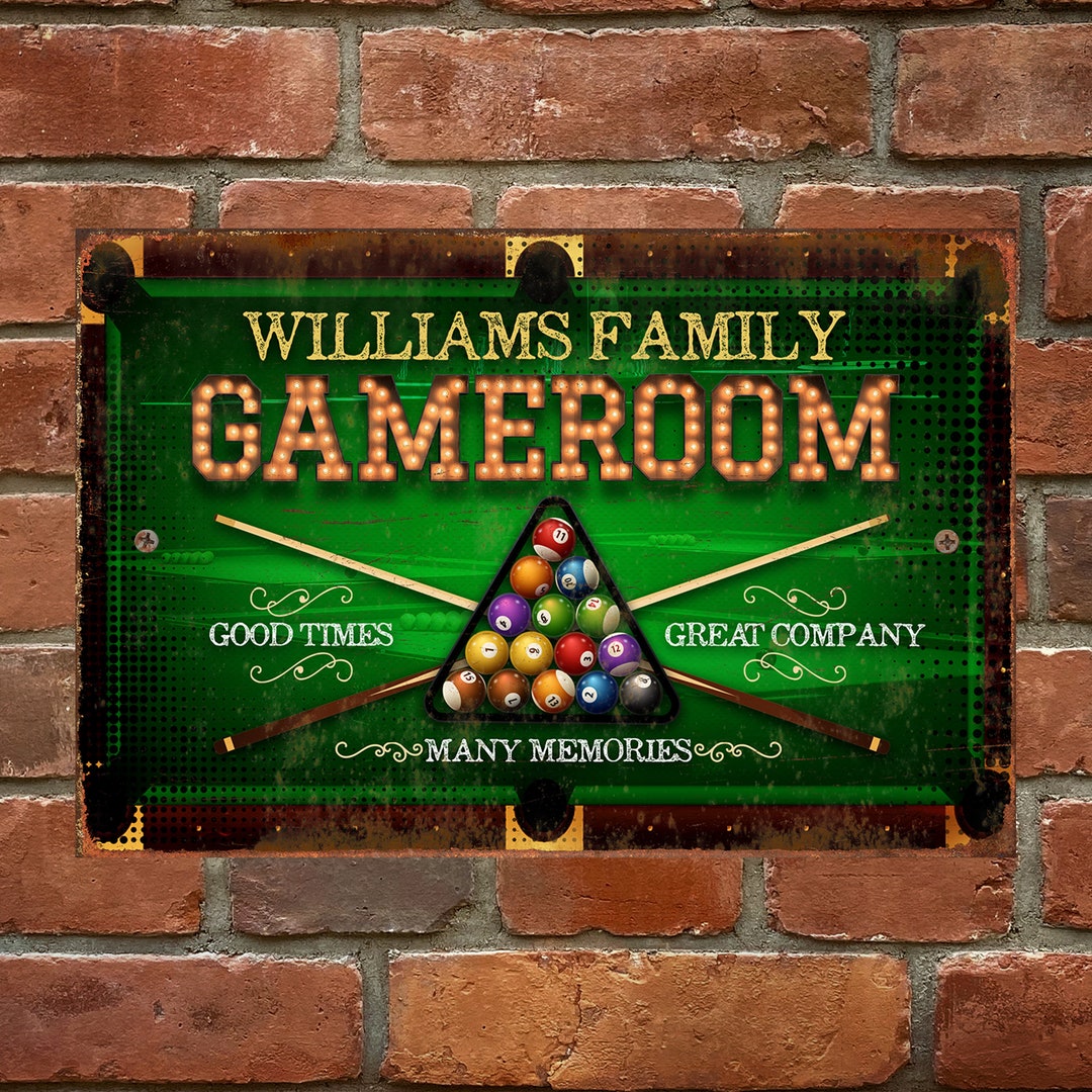 Personalized Game Room Sign; Custom Sign for Entertainment Room, Add ...
