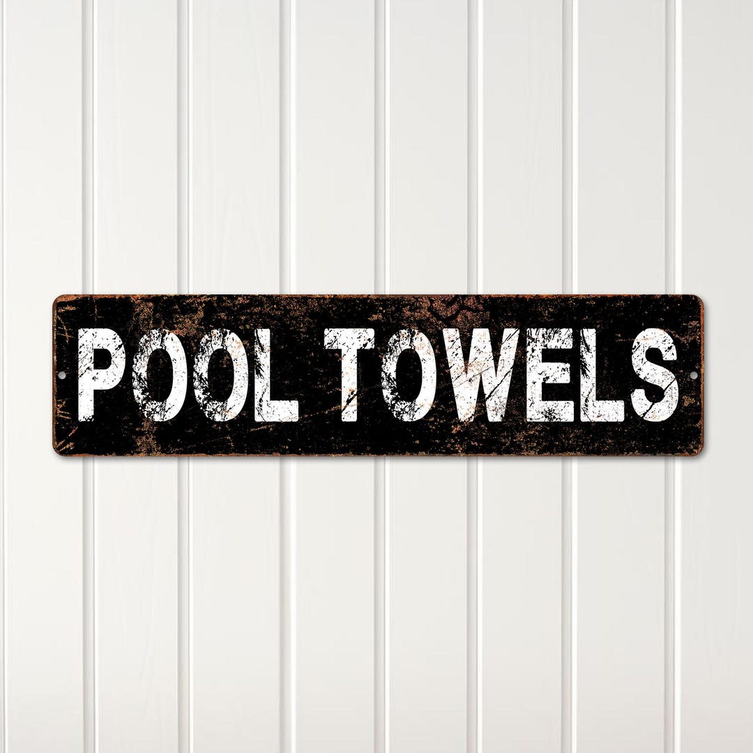 Custom Pool House Decor – Vintage Metal Outdoor Wall Art, Pool Towels ...