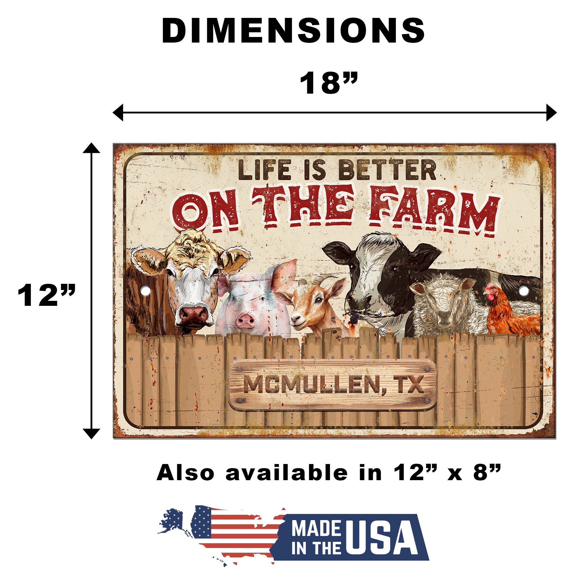 Life is Better on the Farm Sign Personalized Metal Sign for - Etsy