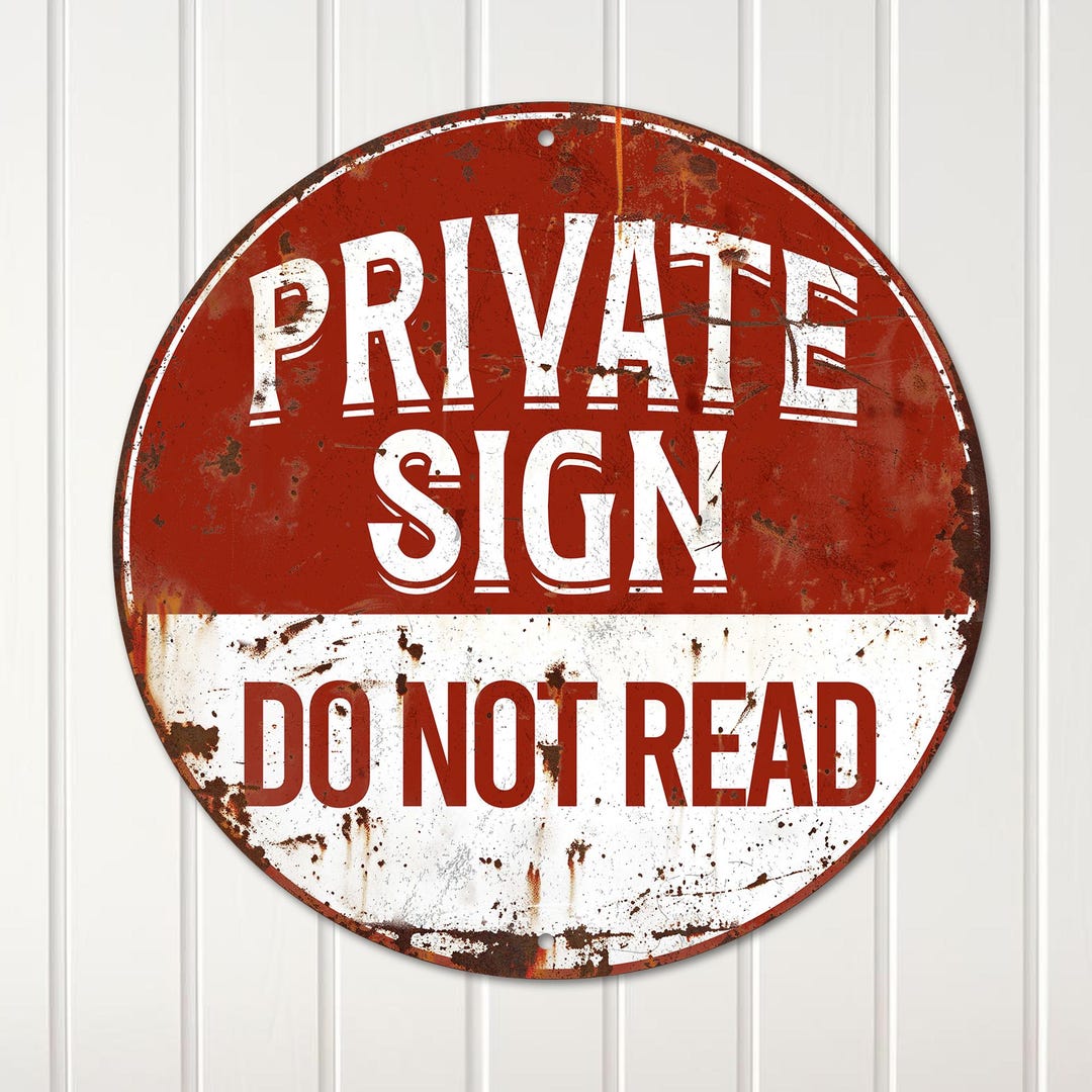 Funny Wall Art – Private Sign Do Not Read, Custom Man Cave Decor With ...