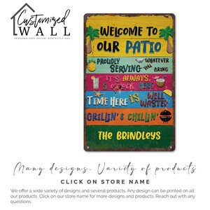 Personalized Outdoor Patio Sign; Welcome to Our Patio Sign; Funny Patio ...