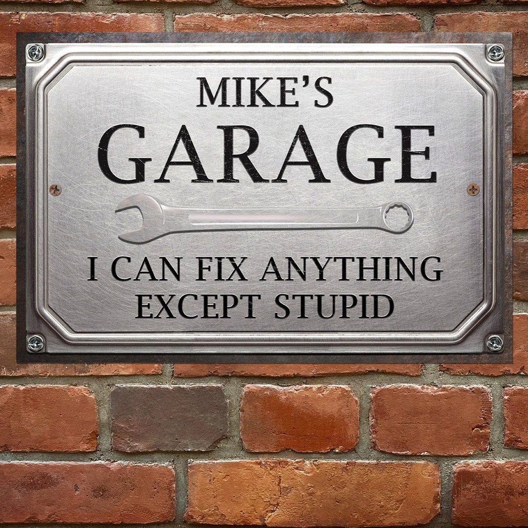 Custom Garage Sign Metal Garage Sign Personalized for Dad Sign for ...