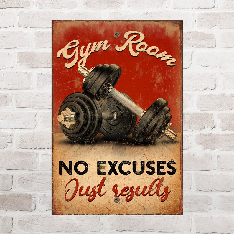 Custom Gym Room Sign No Excuses Only Results Workout - Etsy