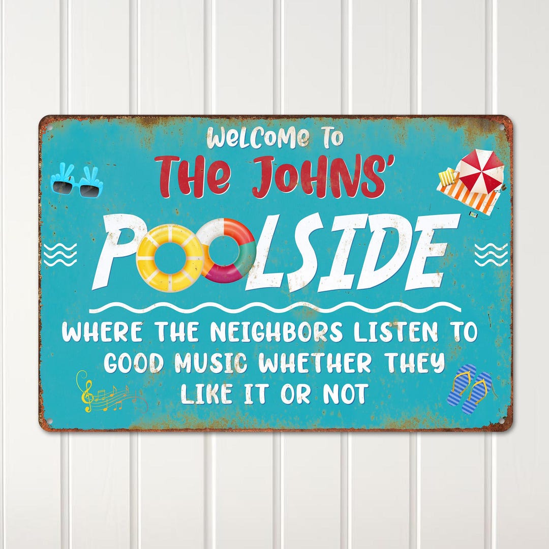 Personalized Pool Sign for Pool Decor; Welcome to Our Pool; Custom Pool ...