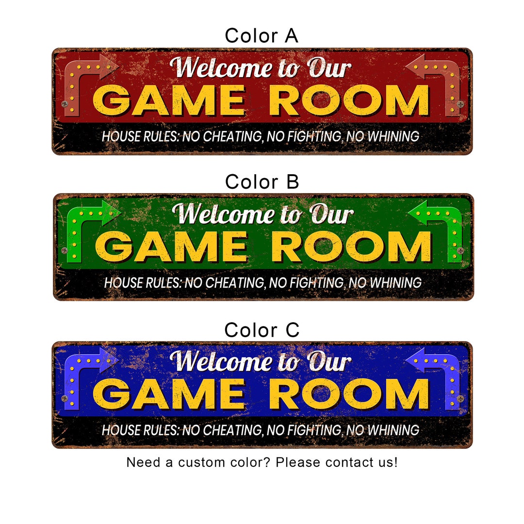 Personalized Game Room Metal Sign, Customizable Metal Sign, Man Cave ...