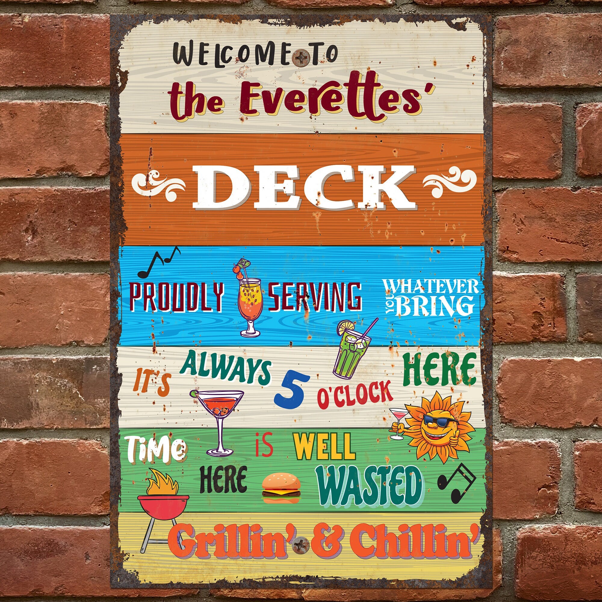 Personalized Deck Sign Custom Patio Sign Welcome to Our Deck - Etsy