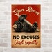 Custom Gym Room Sign No Excuses Only Results Workout - Etsy