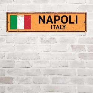 Personalized Napoli Italy Sign; Vintage Metal Sign for Italians ...