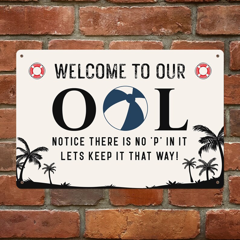 Funny Pool Sign No Peeing in the Pool Sign Housewarming - Etsy