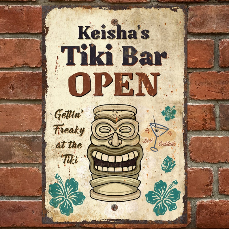 Personalized Tiki Bar Sign Custom Sign Gettin' Freaky at - Etsy