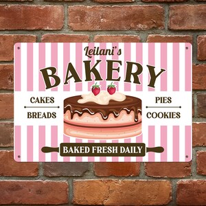 Personalized Gift for Baker Custom Bakery Sign Vintage Metal Sign With ...