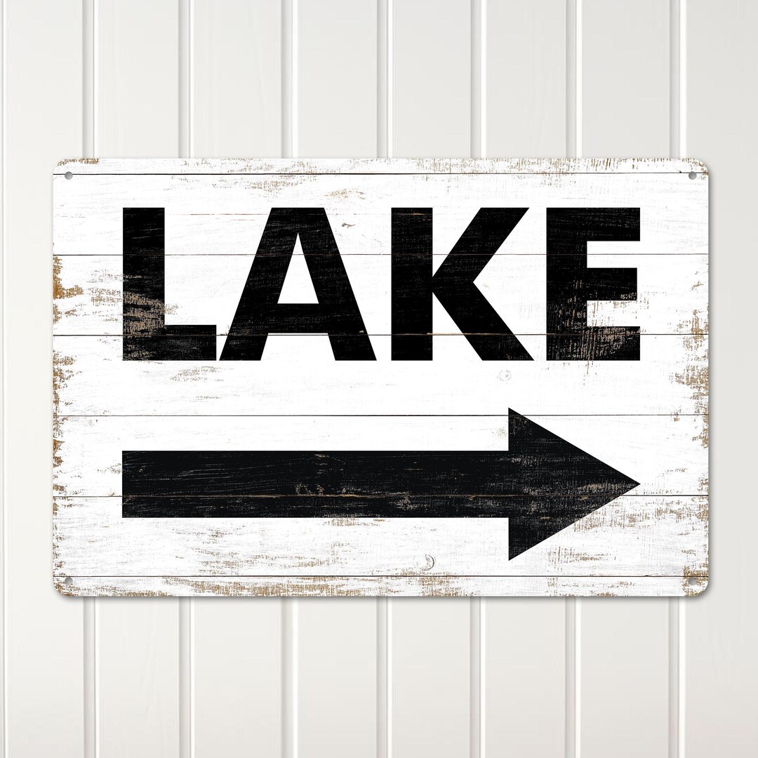 Custom Lake Sign – Vintage Metal Sign for Lake House Decor, Beach House ...