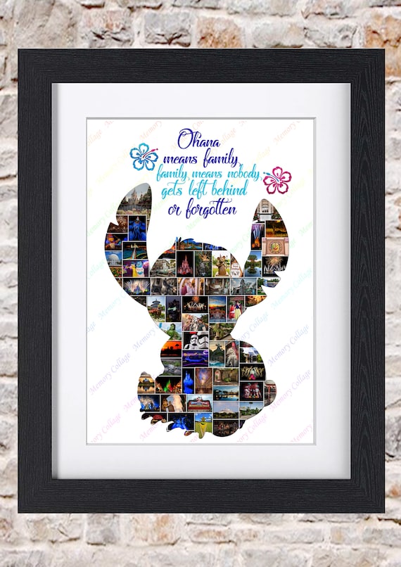 Stitch Ohanan Disney Photo Collage Wall Art Home Decor Digital - Etsy ...