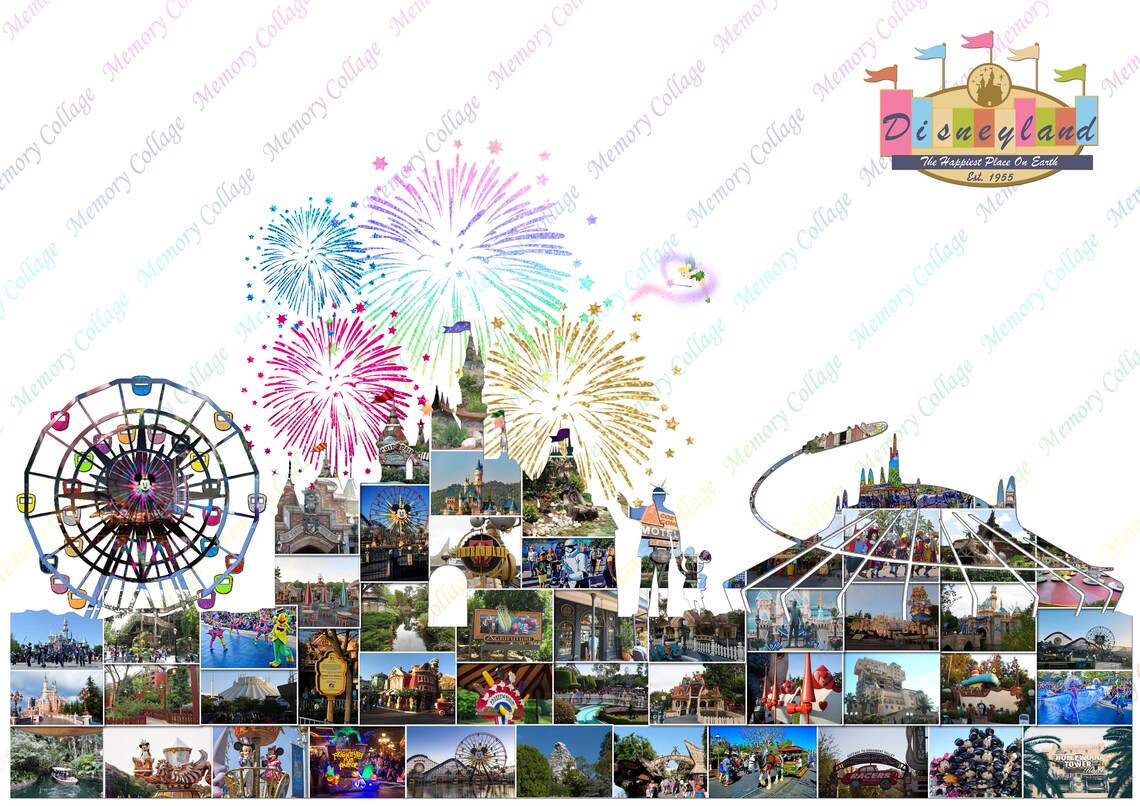 Disneyland California Skyline Photo Collage Wall Art Home - Etsy