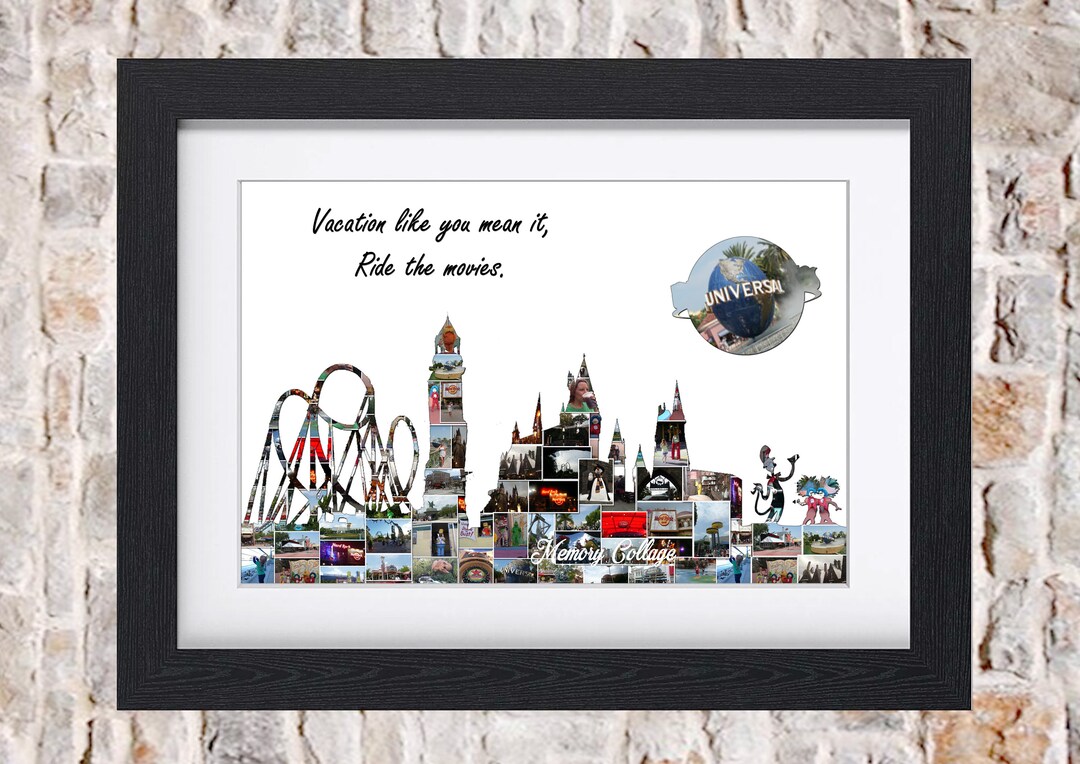 Universal Studios Theme Park Skyline Photo Collage Wall Art Home Decor ...