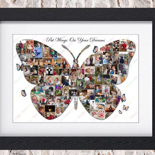 Butterfly Photo Collage Wall Art Home Decor Digital Printable - Etsy