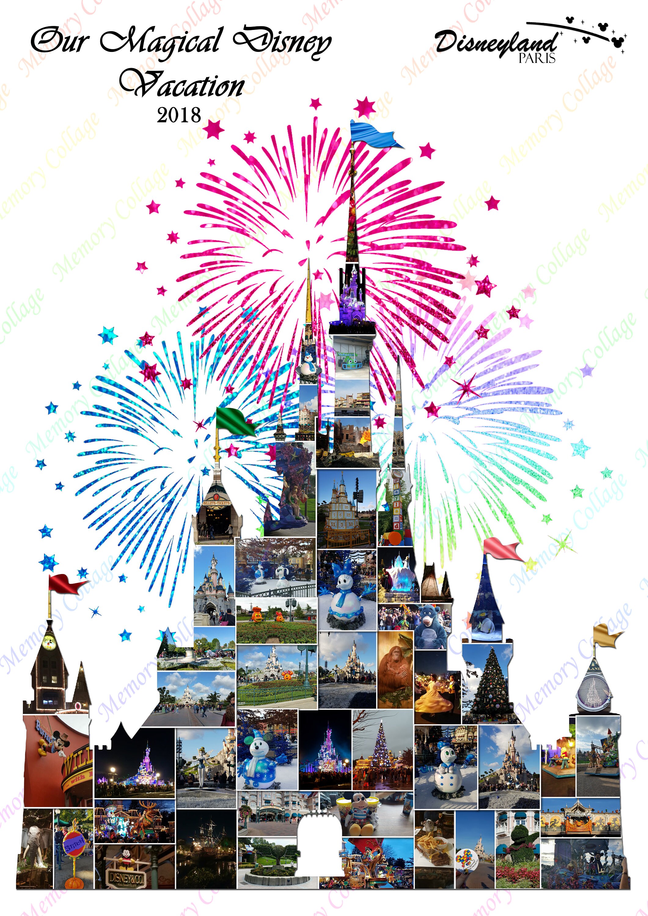 Shooting Star Castle Photo Collage Wall Art Home Decor Digital | Etsy