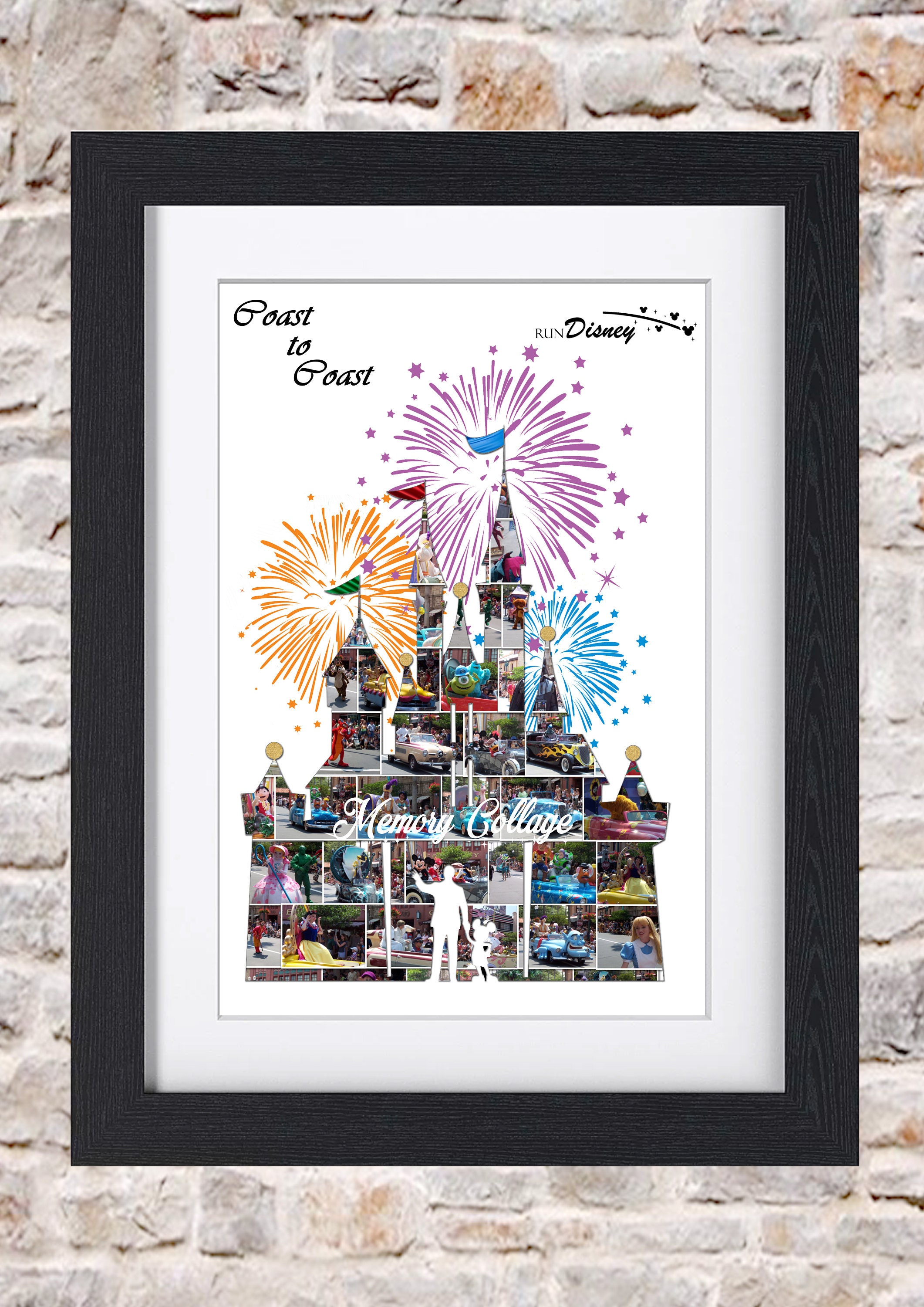 Coast to Coast Run Disney Castle Disney Photo Collage Wall Art | Etsy