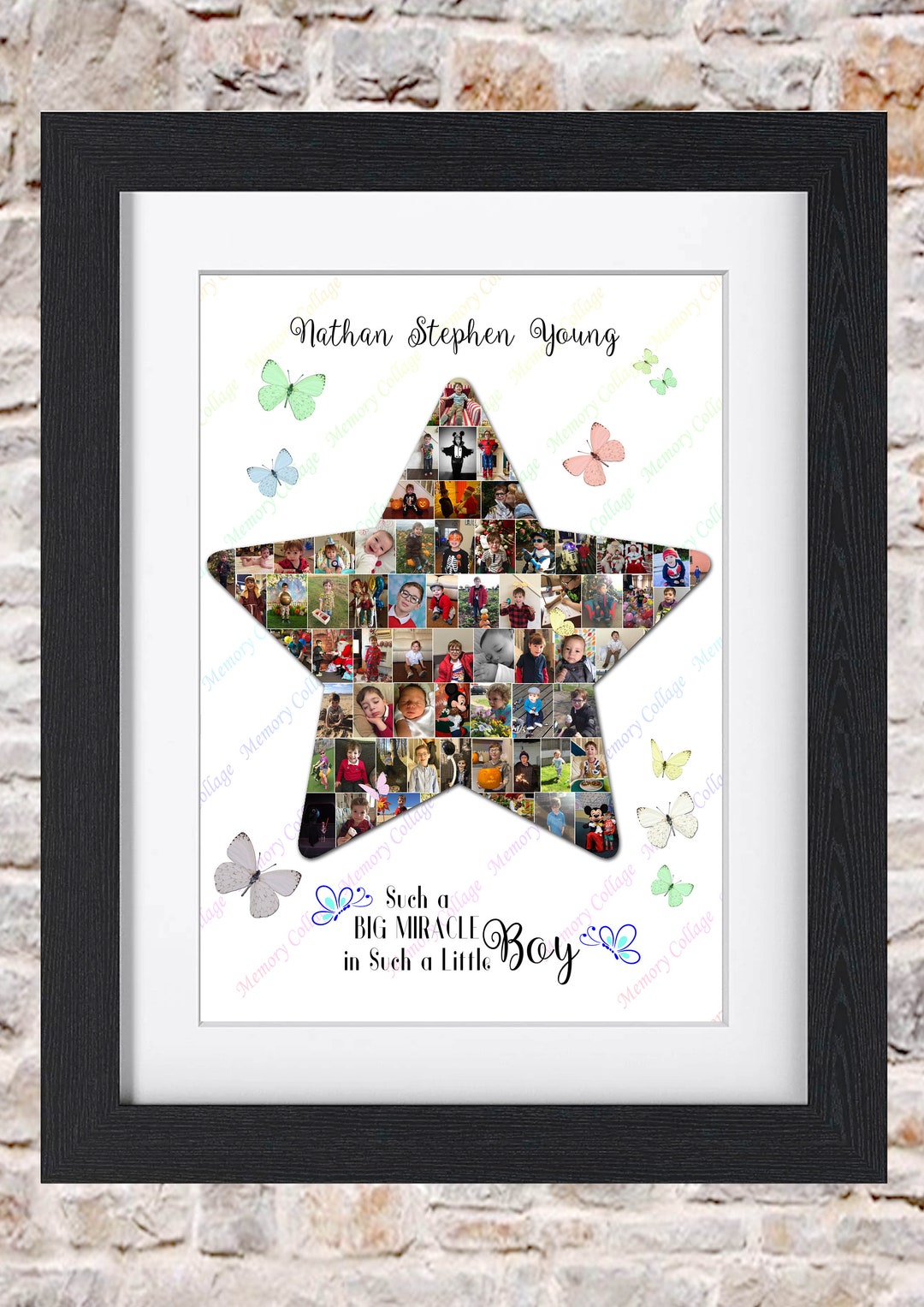 Butterfly Star Photo Collage Wall Art Home Decor Digital Printable - Etsy