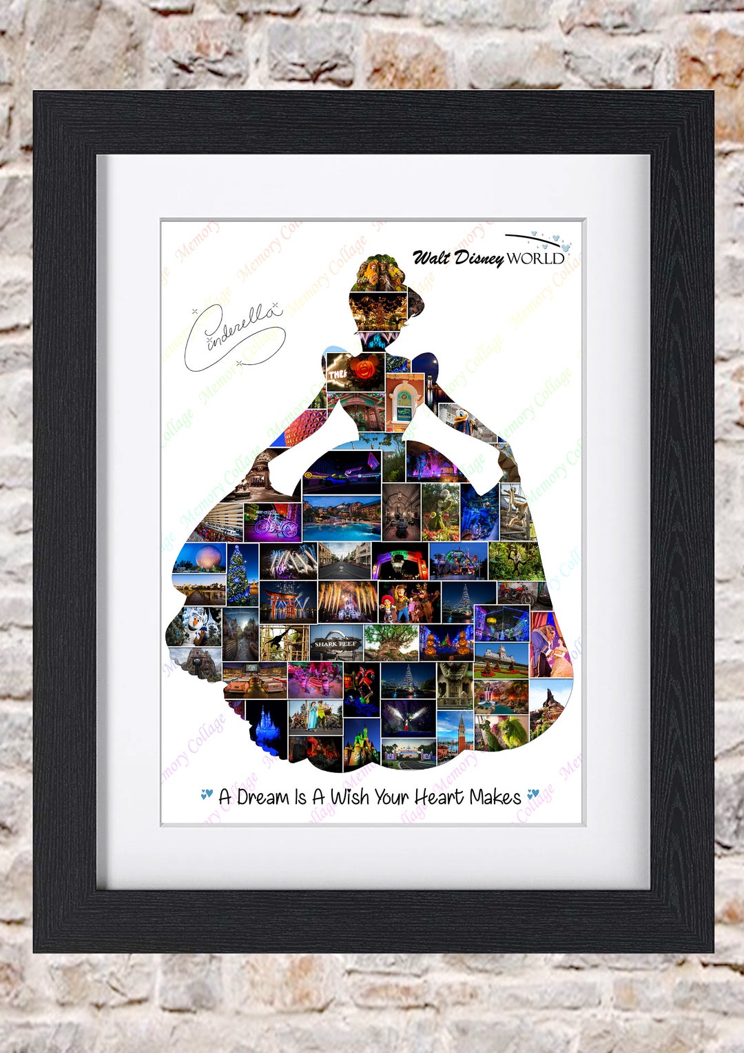 Cinderella Princess Photo Collage Wall Art Home Decor Digital Printable ...