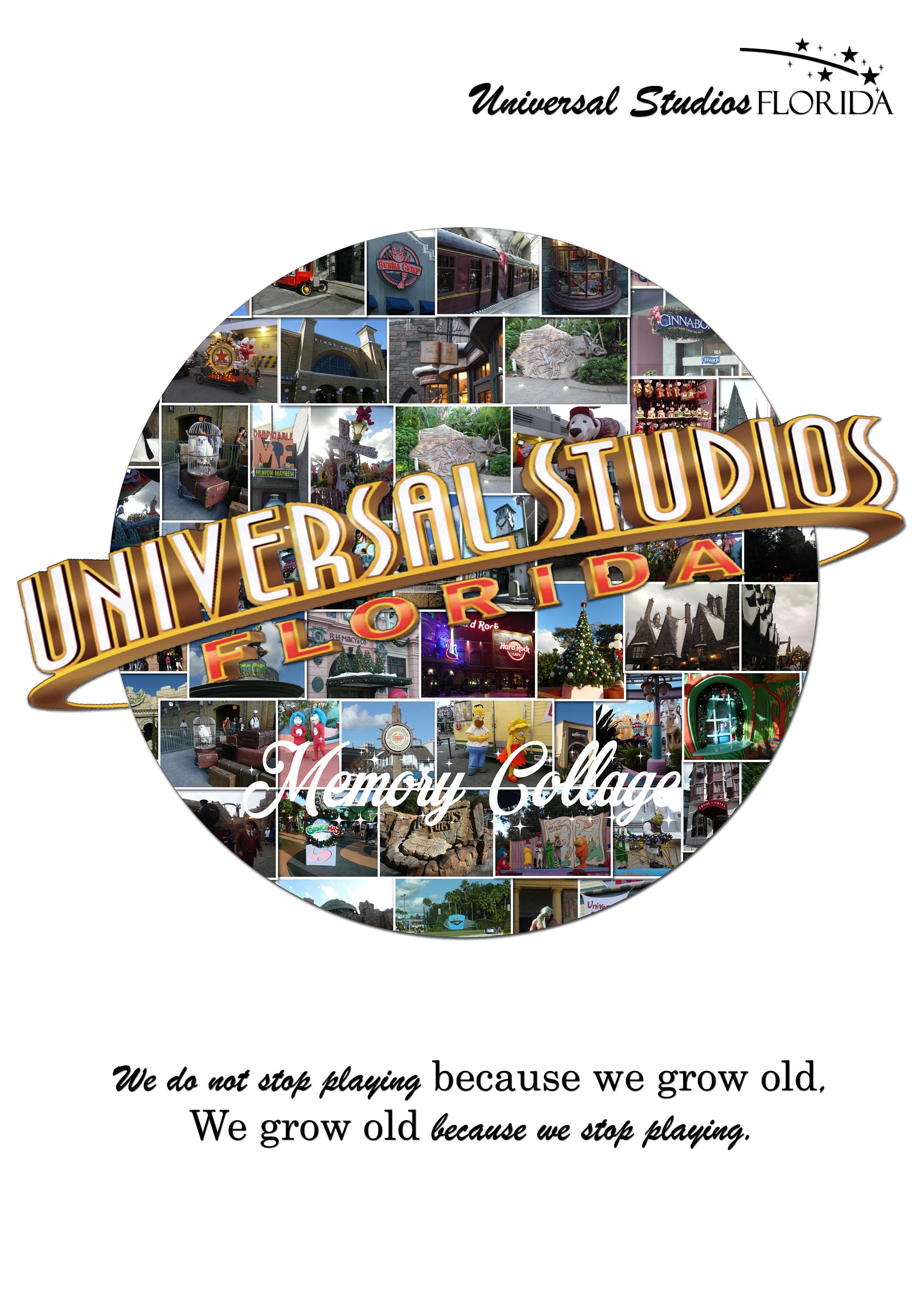 Universal Studios Globe Photo Collage Wall Art Home Decor | Etsy