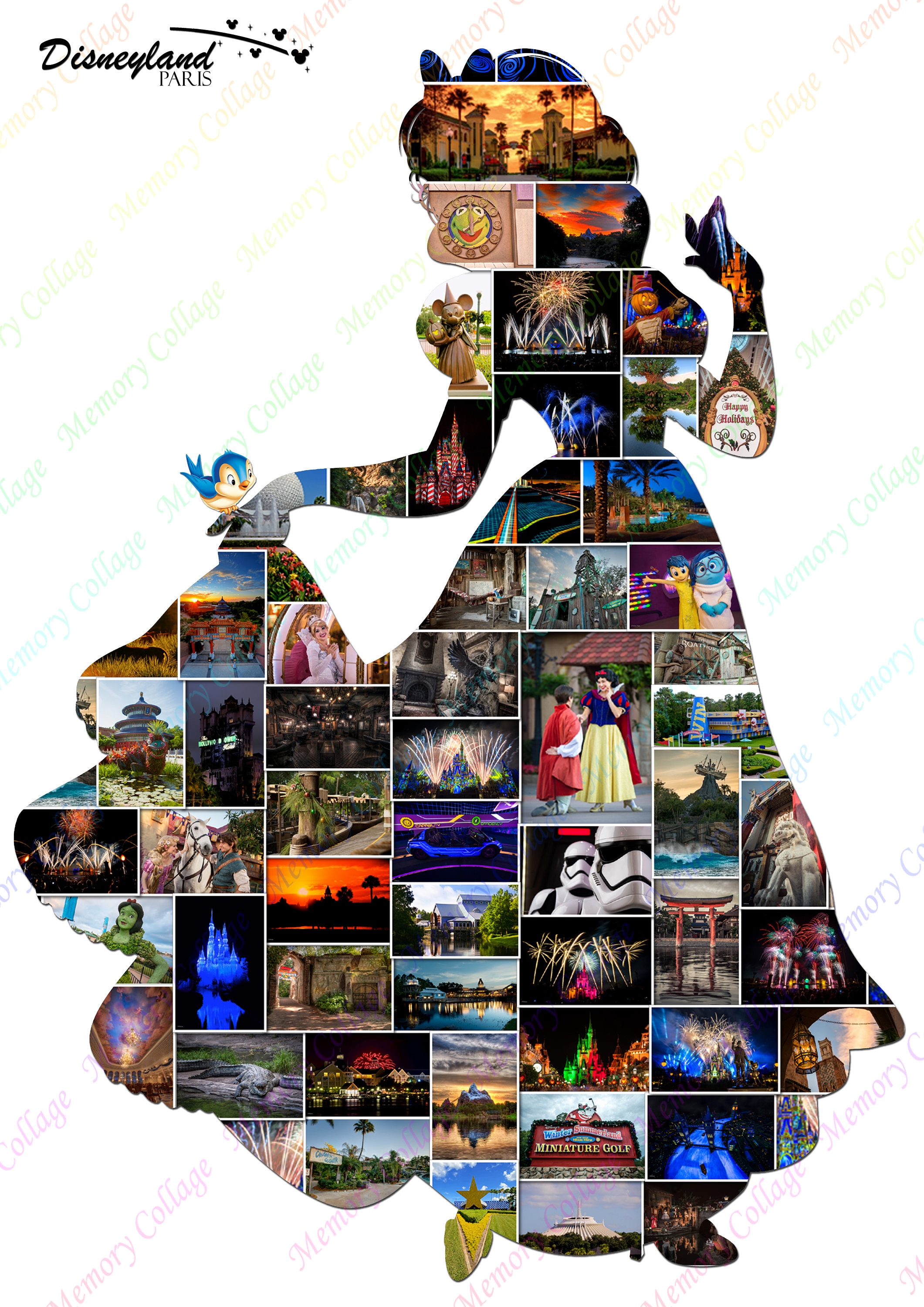 Snow White Princess Disney Photo Collage Wall Art Home Decor Digital ...