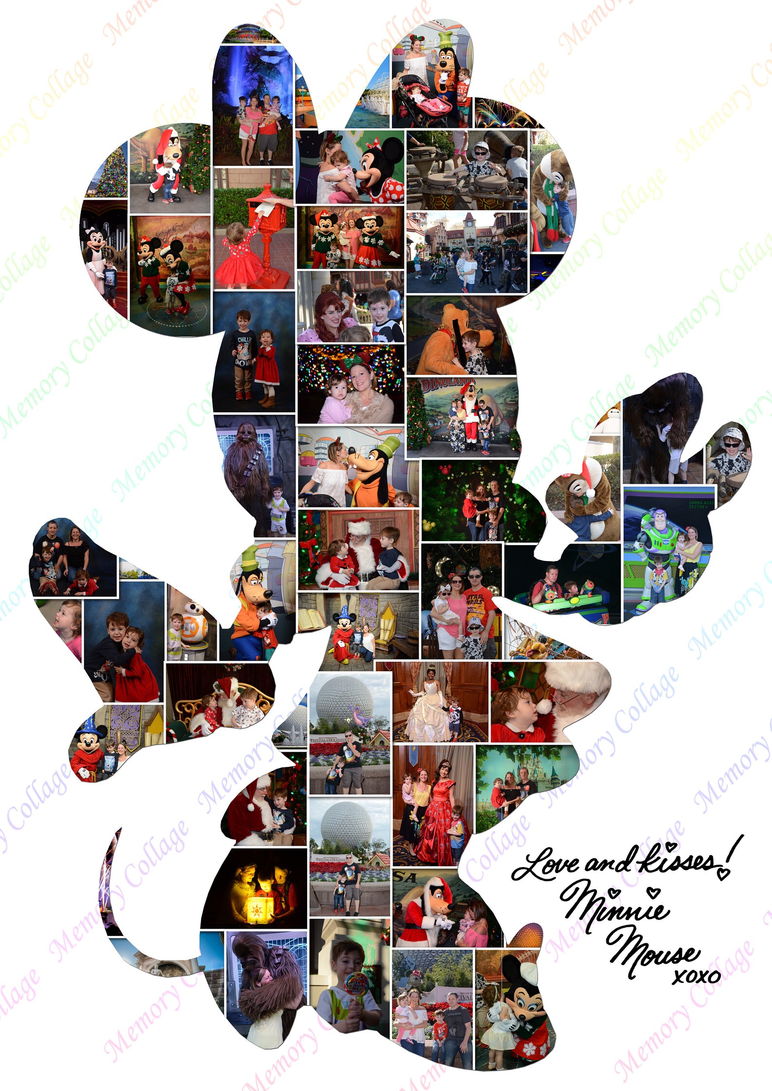 Minnie Mouse Shoes Inspired Disney Photo Collage Wall Art Home Decor ...