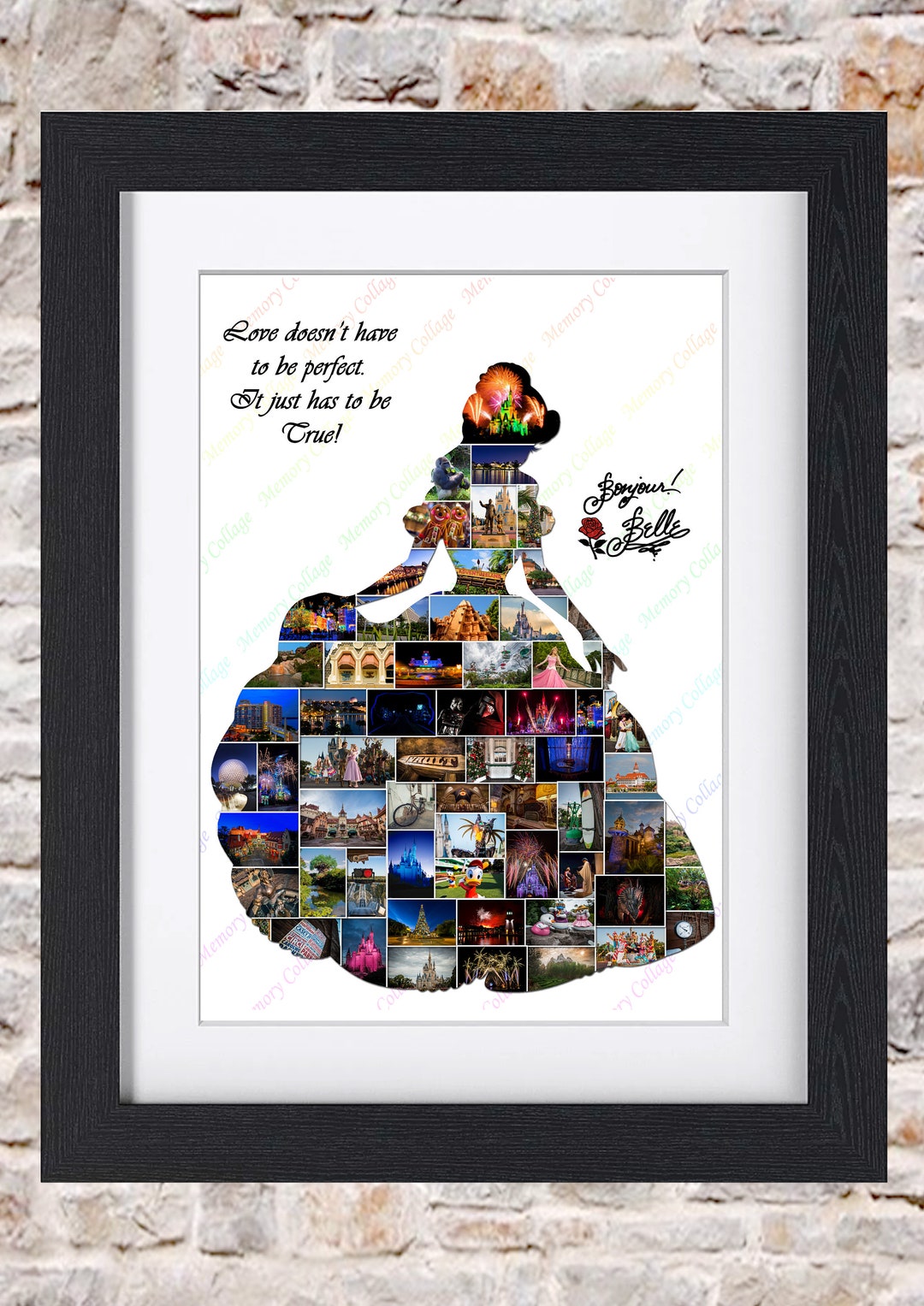 Belle Princess Disney Photo Collage Wall Art Home Decor Digital ...