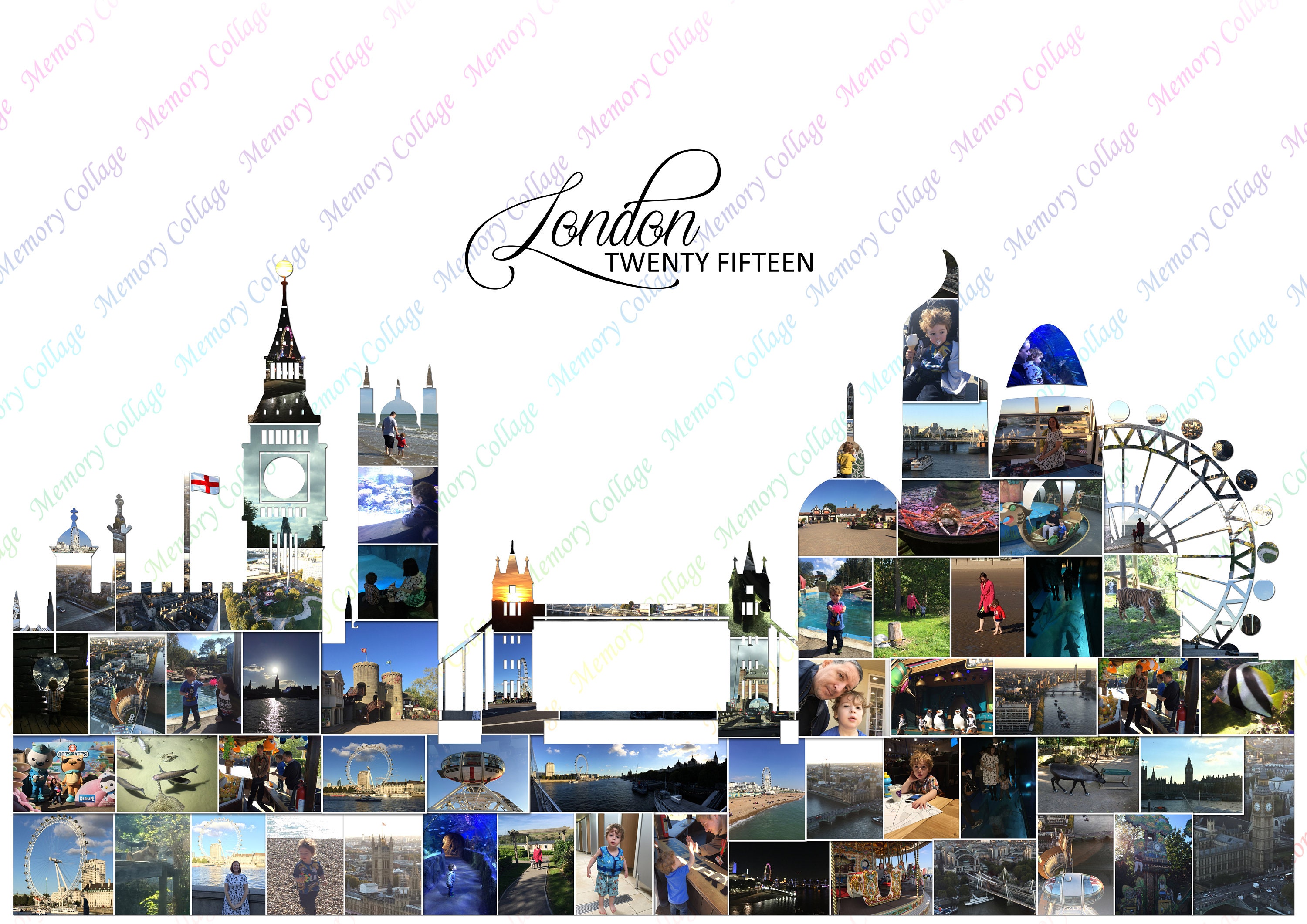 London Skyline Cityscape Photo Collage Wall Art Home Decor | Etsy