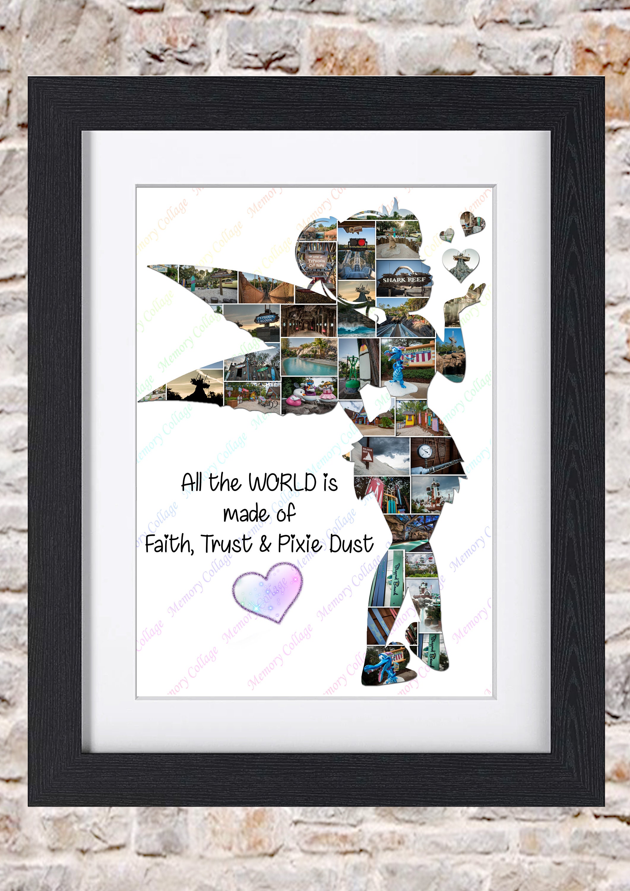 Tinkerbell Kisses Photo Collage Wall Art Home Decor Digital | Etsy