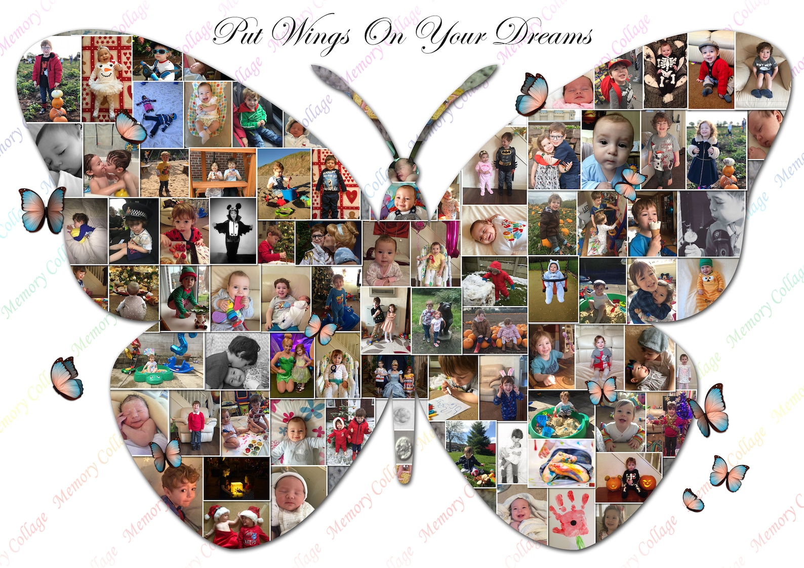 Butterfly Photo Collage Wall Art Home Decor Digital Printable - Etsy