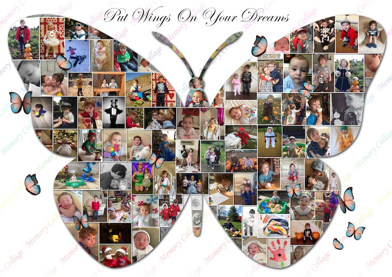 Butterfly Photo Collage Wall Art Home Decor Digital Printable - Etsy UK