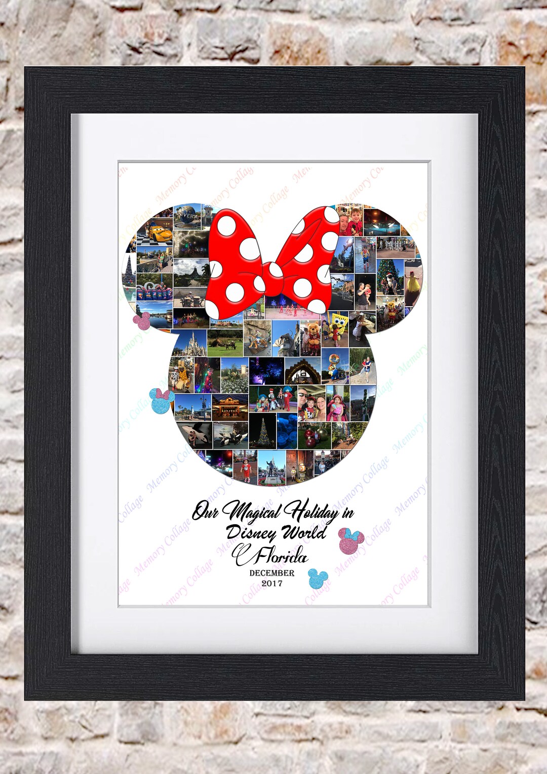 Minnie Mouse With Bow Disney Photo Collage Wall Art Home Decor - Etsy UK