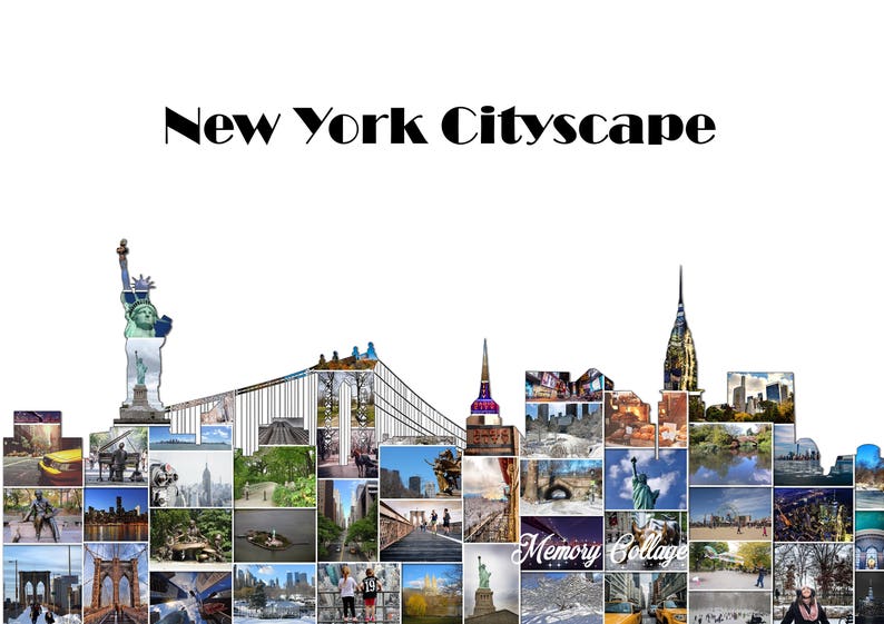 City Skyline Cityscape Photo Collage Wall Art Home Decor | Etsy