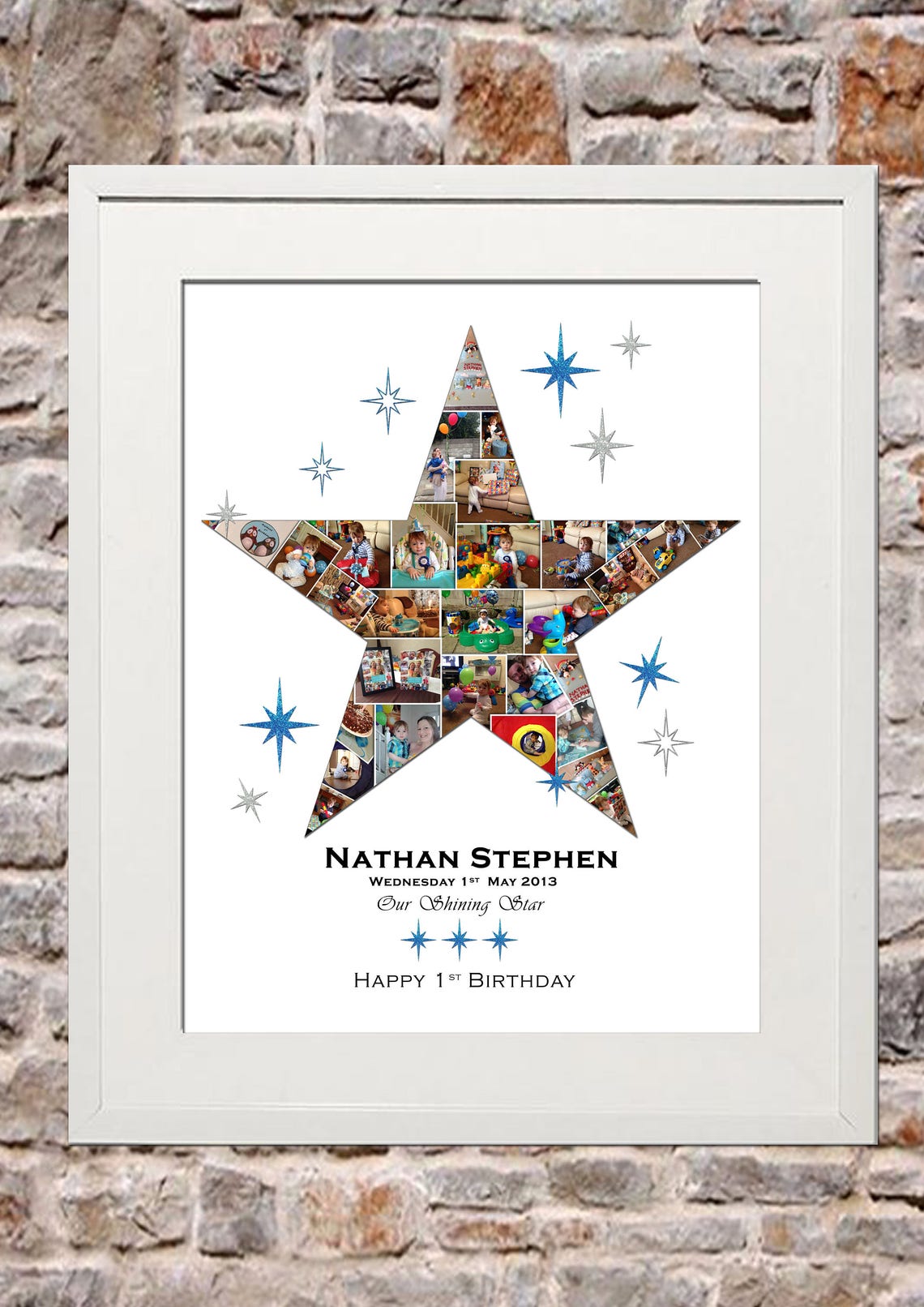 Shining Star Boy or Girl Photo Collage Wall Art Home Decor | Etsy