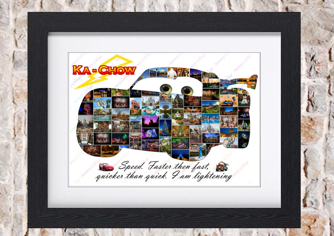 Lightening Mcqueen Cars Disney Photo Collage Wall Art Home - Etsy