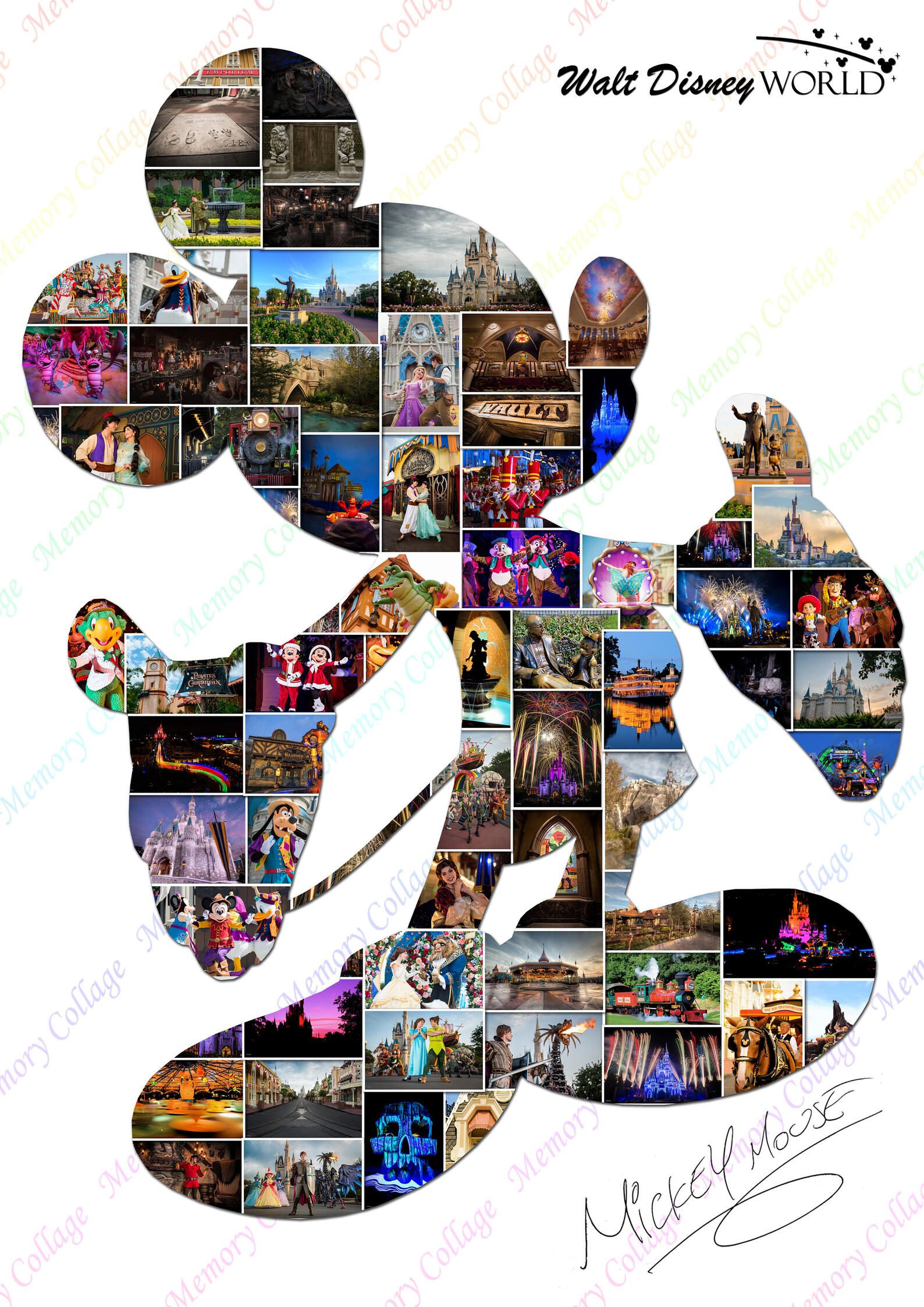 Mickey Mouse Inspired Photo Collage Wall Art Home Decor Digital ...