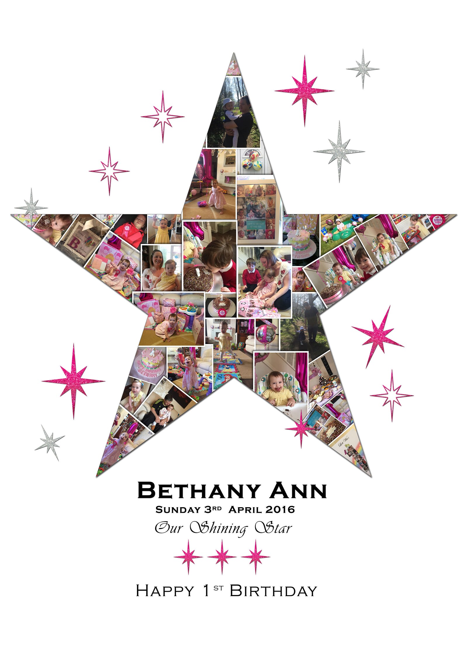 Shining Star boy or Girl Photo Collage Wall Art Home Decor | Etsy