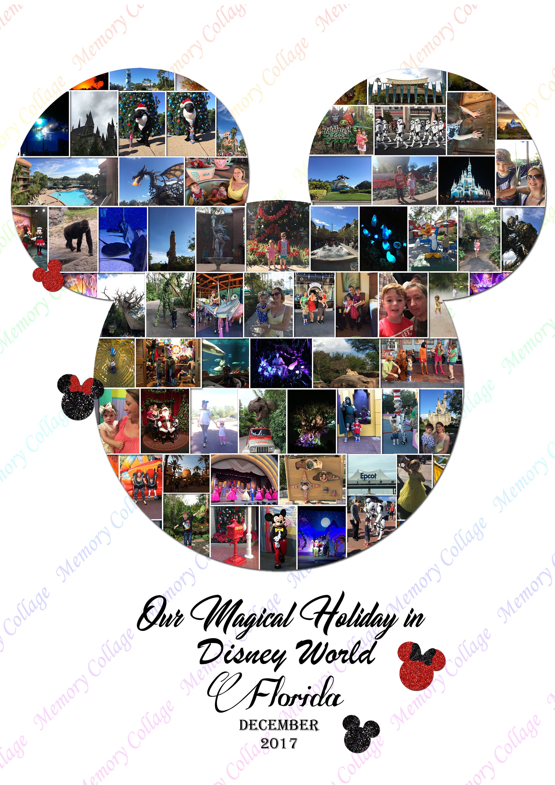 Mickey Mouse Head Inspired Photo Collage Wall Art Home Decor Digital ...