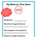 Behavior Reflection Sheet, Stop and Think Worksheet PDF, Impulse ...
