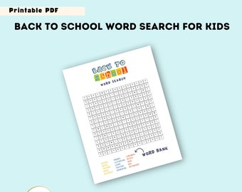 Back to School Word Search - Etsy