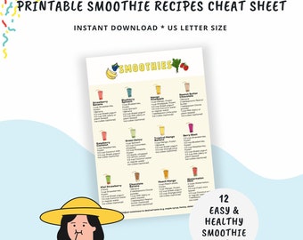 Smoothie Recipes Cheat Sheet - Etsy