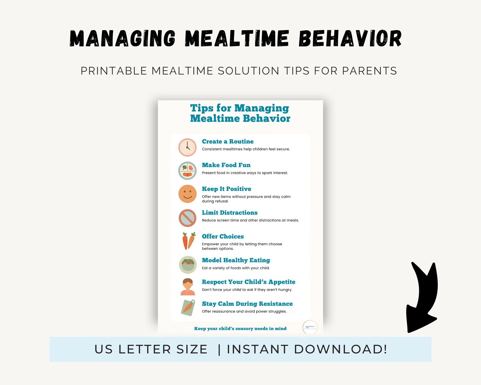 Mealtime Behavior Tips for Parents – Printable Guide for Picky Eaters ...