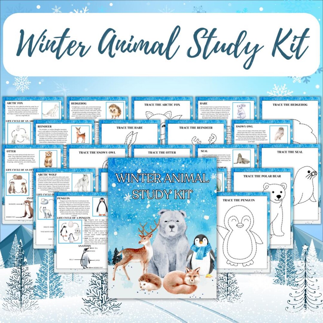 Winter Animal Study Kit Life Cycle Curriculum 10 Winter Animals - Etsy