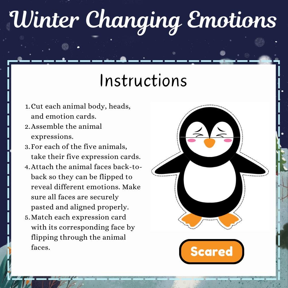 Winter Changing Emotions Activity - Help Kids Understand Emotions - Etsy