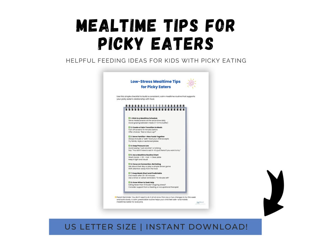 Printable Low-stress Mealtime Tips for Picky Eaters - Etsy