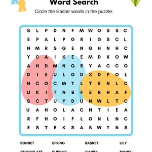 Easter Fun Word Search Puzzle for Kids - Etsy
