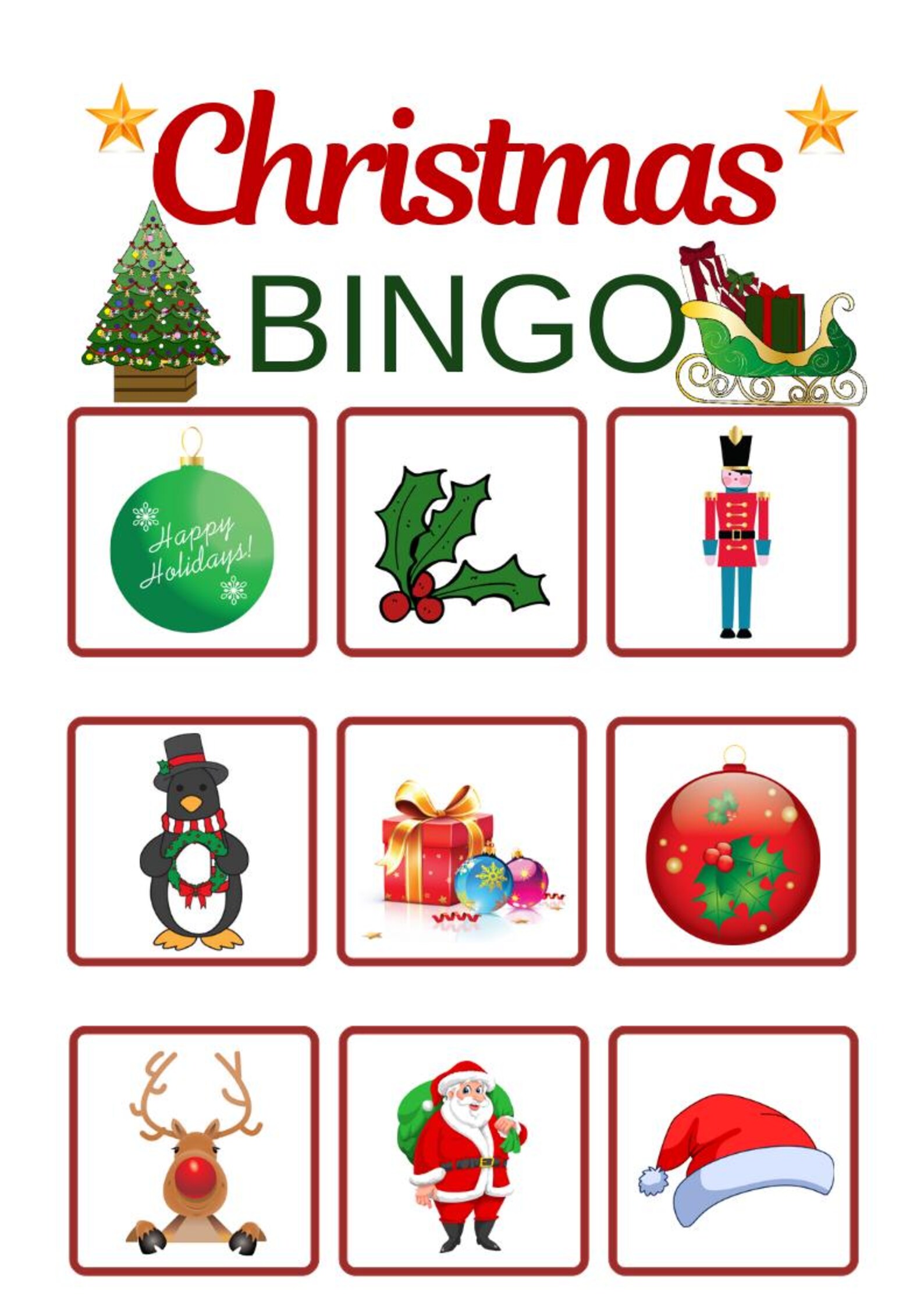 Printable Fun and Festive Christmas Bingo Game for Kids - Etsy